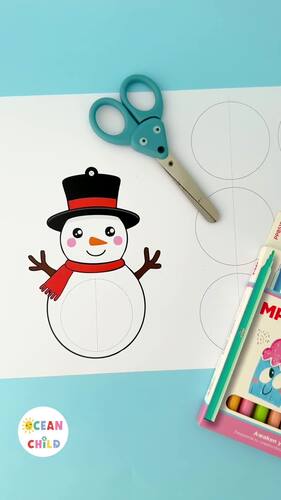 Low Prep Snowman Craft Printable | Winter Fine Motor Activity for Kids ...