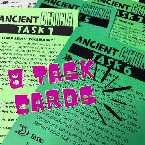 Ancient China Task Cards & One-Pager | GRAPES Framework | Ancient ...