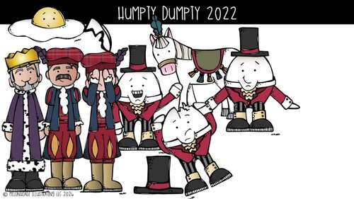 Humpty Dumpty clip art 2022, literature, book companion COLORED Version