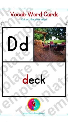 Kindergarten Vocabulary Cards | Letter D | Phonics | Writing | Reading