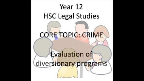 Yr 12 Legal Studies: Crime - Assess the effectiveness of divisionary ...