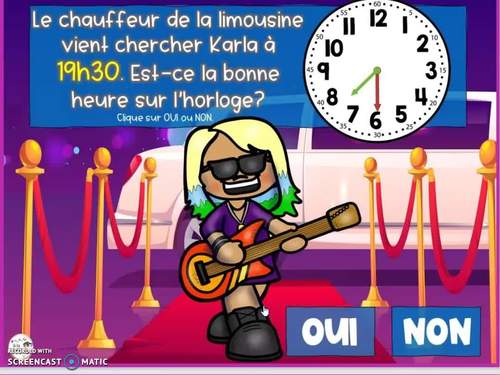 French Telling Time Interactive Game | Jeu interactif sur l'heure