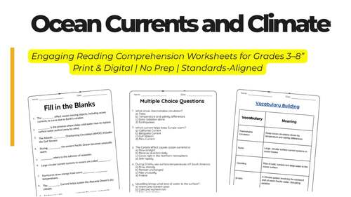 Ocean Currents and Climate | Science Reading Comprehension & Activities