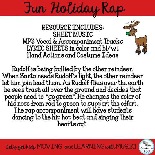 Holiday Song or Rap: "Rudolf the Green Nosed Reindeer" Mp3 Tracks