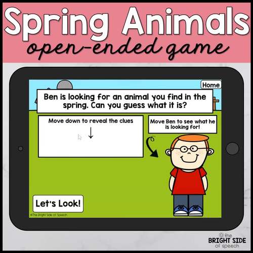 BOOM Cards - Spring Animals Open-Ended Game | Speech Therapy Teletherapy