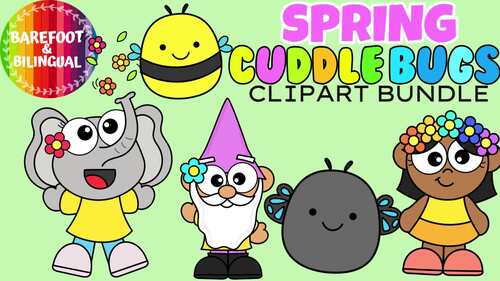 Cute Spring Clipart Bundle - Cuddlebugs Collection | Spring Kids ...