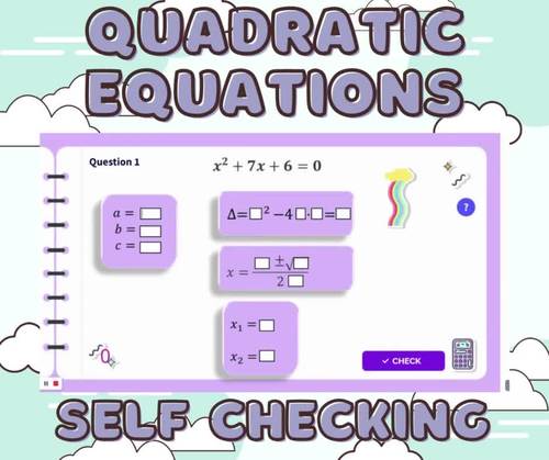 Solving Quadratic Equations Using Quadratic Formula No Prep Digital ...