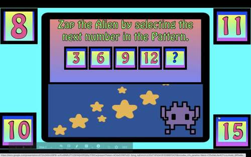 Alien Zap! Number & Shapes Patterns Google Slides Game + 12 Anchor ...