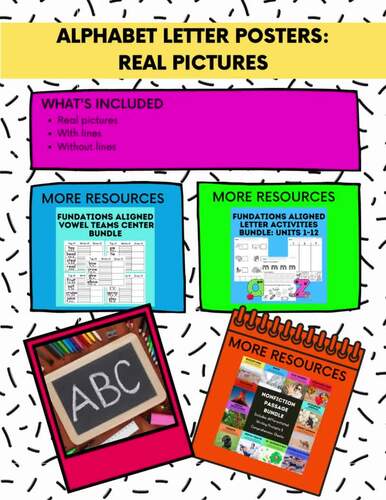 Real Picture Alphabet Letter Posters by Ms Beh in K | TPT