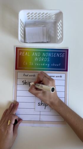 Ch Sh digraph real & nonsense word/worksheet pack for phonics development