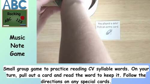 CV (open syllable) words Small Group Phonics Card Game: words and phrases