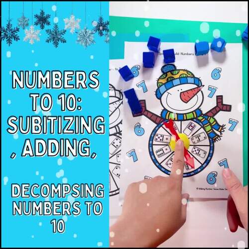 Winter Composing and Decomposing Numbers Addition to 10 Center - Spin ...
