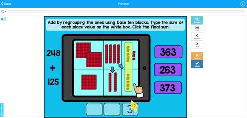 20 CARD ADDITION TO 1000 WITH REGROUPING ONES USING BASE TEN BLOCKS ...