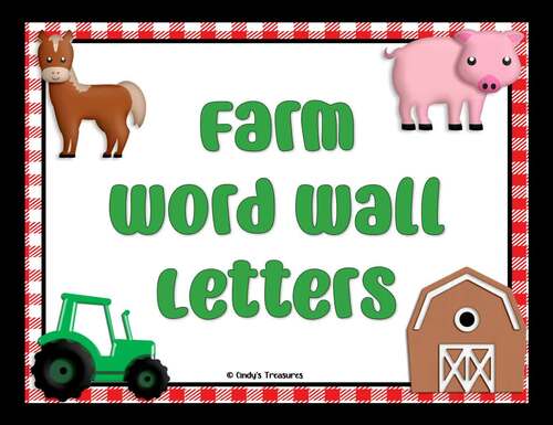 Farm Word Wall Letters by Cindy's Treasures | TPT