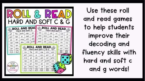 Hard and Soft C and G | Roll and Read Fluency Practice Games | TPT