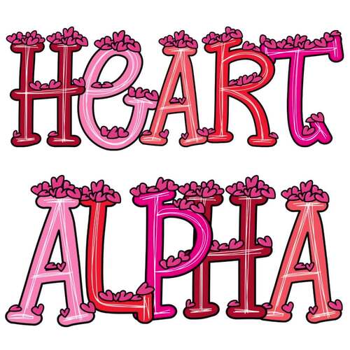 Love Falling Hearts Valentines day Alphabet bulletin board room décor