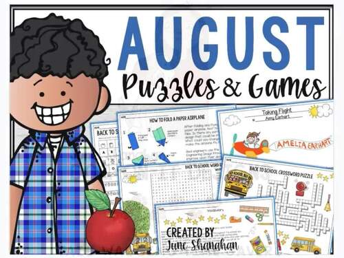 Back to School Word Search Word Puzzles JULY and AUGUST | TPT