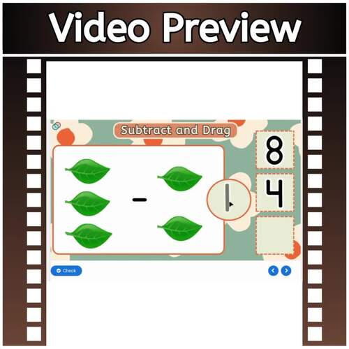 Correct Number: Subtract and Drag (Single Digit Subtraction) Digital ...