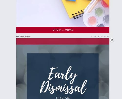 Editable School Canva Template for Instagram | Red, Dark Blue & Silver