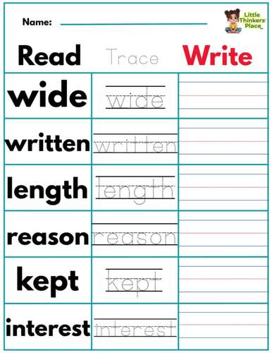 Sight Words Series 6-10, Sight Words Practice Worksheets, Practice ...