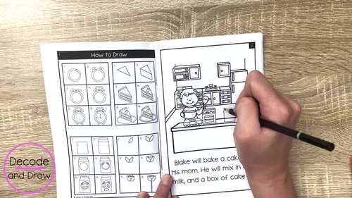 Decodable Readers CVCE Words Set 1 | Directed Drawing Books | TPT