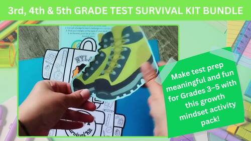 Test Survival Kit BUNDLE | Growth Mindset Testing Prep Activities Grade ...