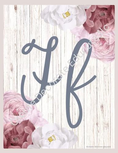 Printable Alphabet Cursive | Alphabet Printable Letters | Shabby Chic ...
