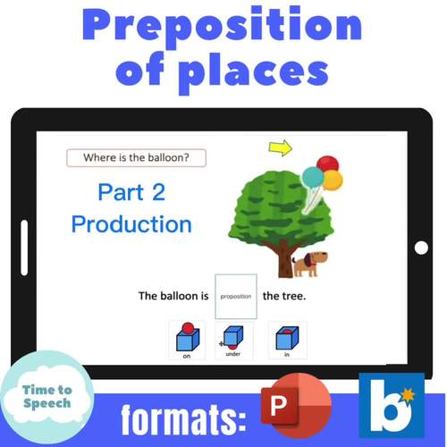 Preposition of Places Boom Cards & PowerPoint for Speech Therapy