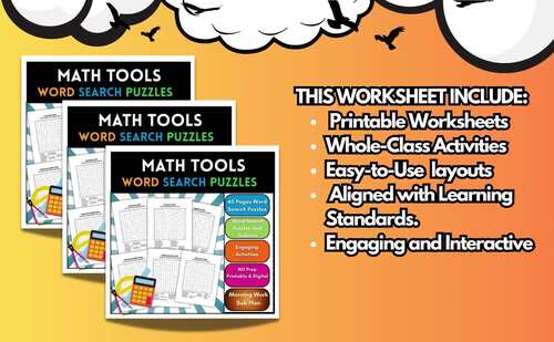 Fun Math Tools Word Search Activities Morning Work 4th,5th,6th,7th,8th ...