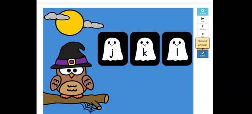Alphabetical Order for Lowercase Letters with Halloween Ghost Boom™ Cards