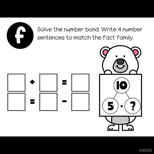 Winter Math Fact Families Addition and Subtraction Task Cards for 1st Grade