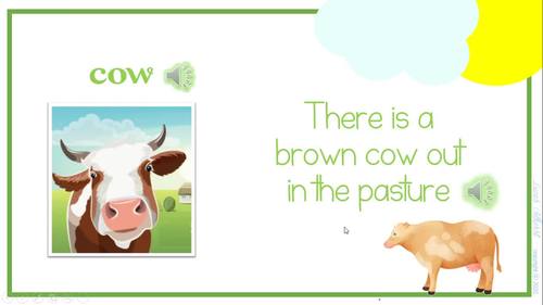 Farm Animals - PowerPoint Presentation - Vocabulary and Quiz - Distance ...