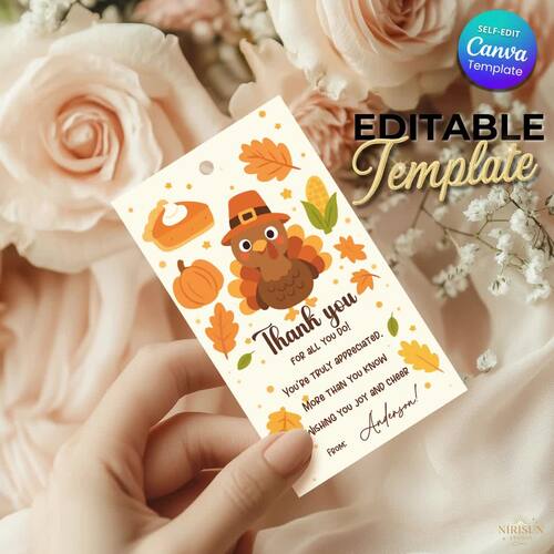 Thanksgiving Gift Tags: Teacher Staff Appreciation Gift Tags Editable ...