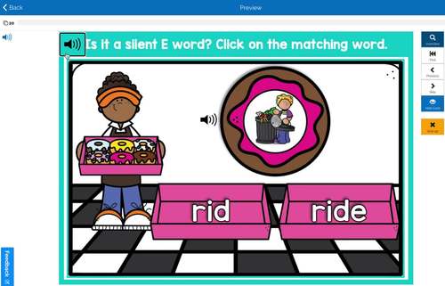 CVC CVCe Words Short Long Vowel I Boom Cards Digital Learning Game