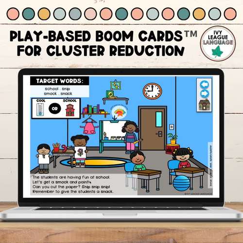 Cluster Reduction S Blends - Play-Based Boom Cards by Ivy League Language