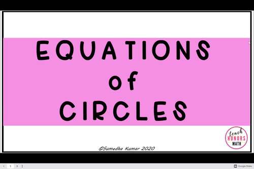 Equations of Circles Digital Slides Interactive Lesson with Self ...