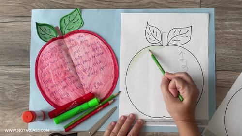 Apple Day, Johnny Appleseed 3D Apple Writing Craft, Fall Bulletin Board ...
