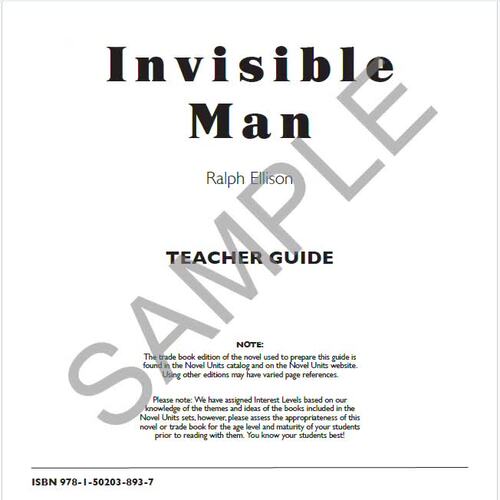 Invisible Man Novel Units® Teacher Guide Novel Study | TPT