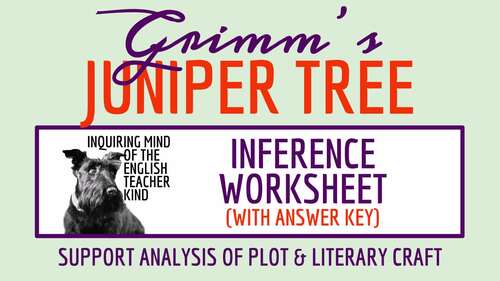 "The Juniper Tree" Close Reading Analysis Worksheet and Key (Grimm's ...