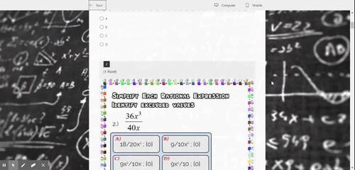 Simplifying Rational Expressions - Microsoft OneDrive Forms Quiz - 20 ...