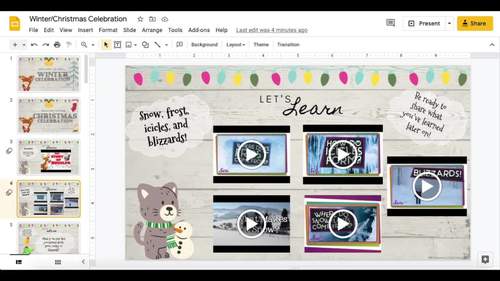 Winter and Christmas Virtual/Digital Party Celebration on Google Slides™