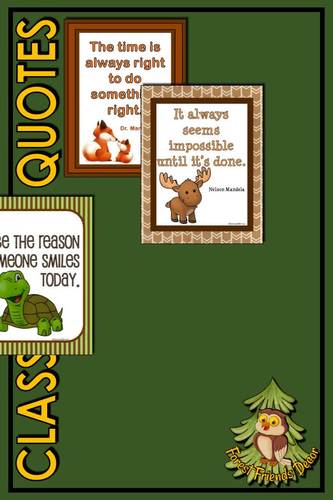 INSPIRING CLASSROOM QUOTES Forest Theme Classroom Decor HOTS Critical ...