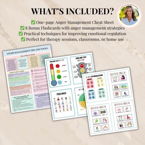 Anger management cheat sheet therapy worksheets calming strategies Self ...