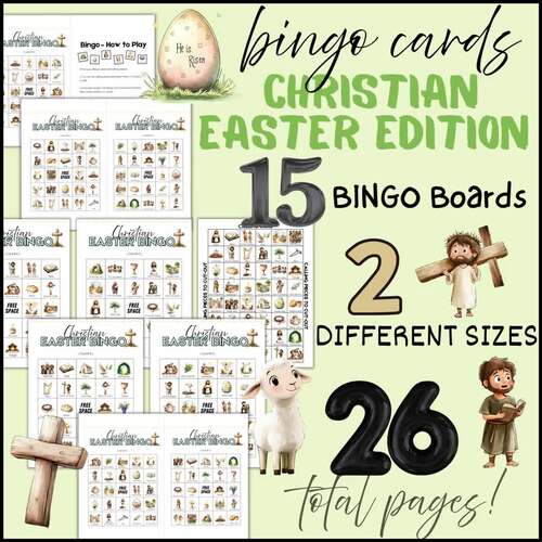 Christian Easter Bingo Game for Kids | Bible Easter Activity | Sunday ...
