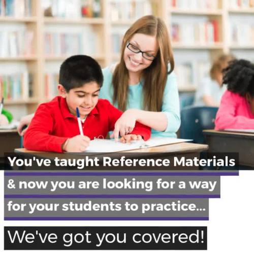 Reference Materials Task Cards - Digital Google Forms - Test Prep
