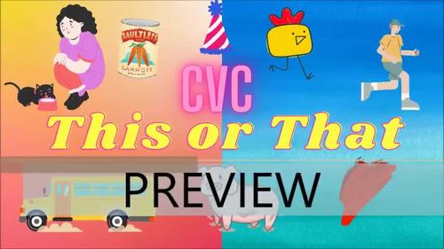 CVC Review This or That Brain Break Videos by The Teacher Rex | TPT