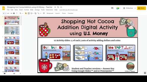 Counting Money Digital Activity Hot Cocoa Winter Holiday Shopping