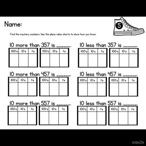 Add and Subtract +- 10 within 1000 | Mental Math Sprints | TPT