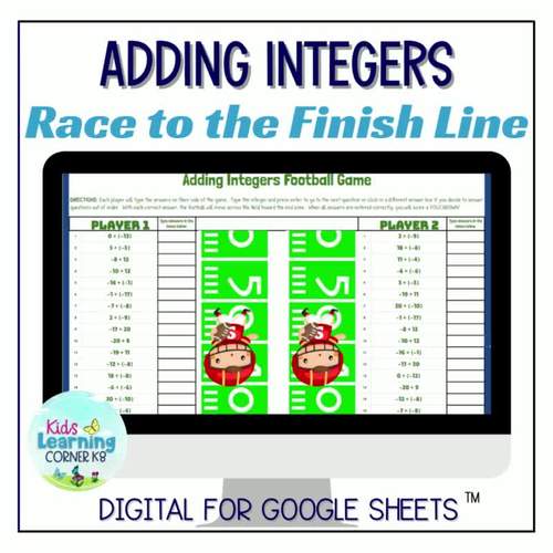 Adding Integers Practice - Math Game - Football by Purple Coneflower ...
