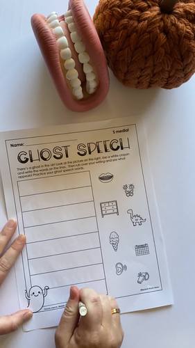 Halloween Articulation No-Prep Worksheets: Ghost Writing by Jenna ...